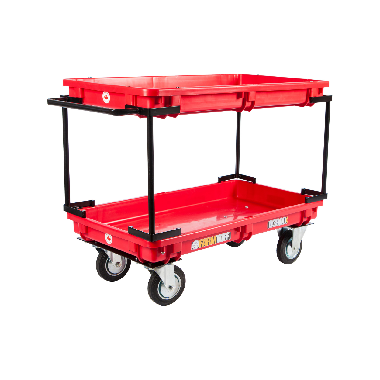3900 Double Tier Plastic Push Cart – Millside Industries Inc